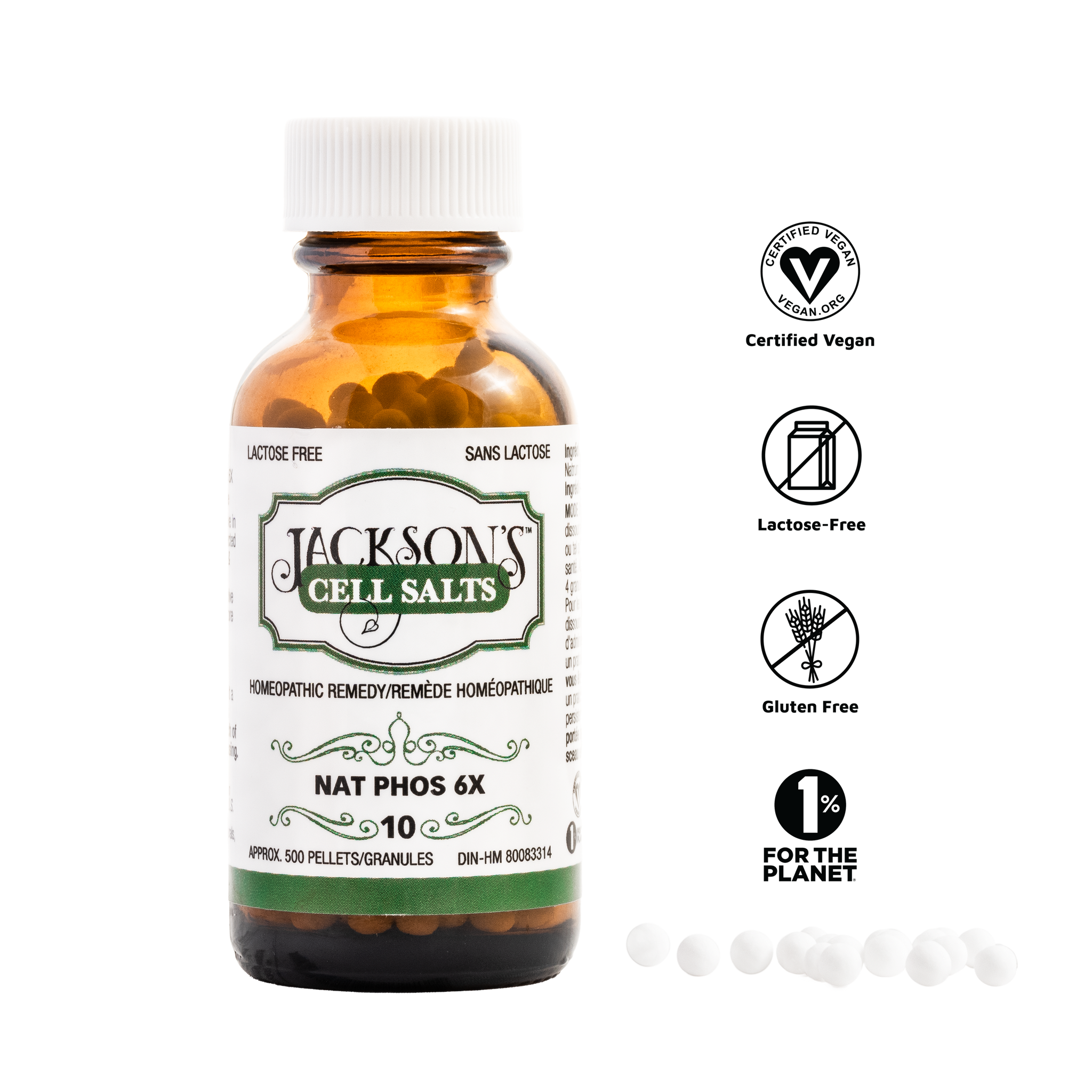 #10 Nat Phos 6X - Certified Vegan, Lactose-Free Schuessler Cell Salt